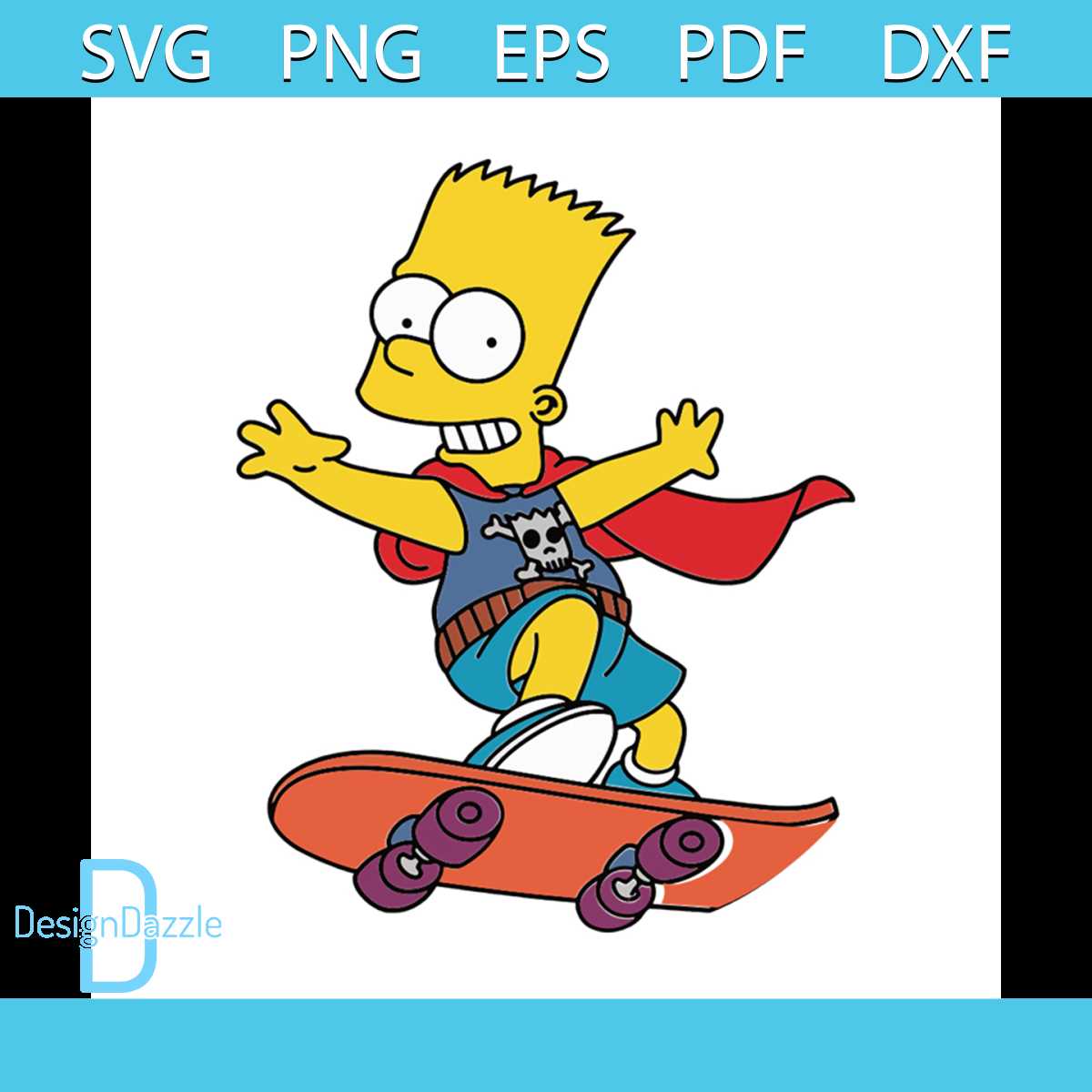 Bart Simpson Skating Svg, Cartoon Svg, The Simpsons Svg, Ska | Inspire ...