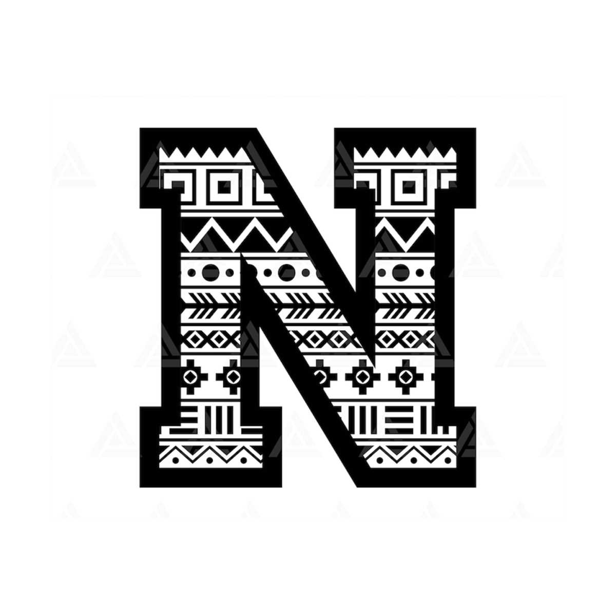 Tribal N Letter Svg, Aztec N Letter Svg, Tribal Aztec Alphab | Inspire ...