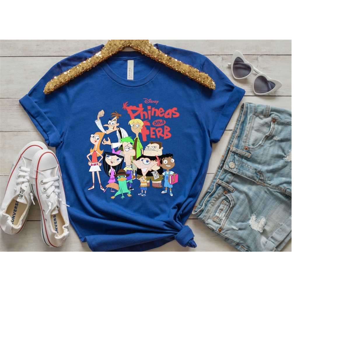 Disney Phineas And Ferb Group Poster Vintage T-Shirt, Magic | Inspire ...