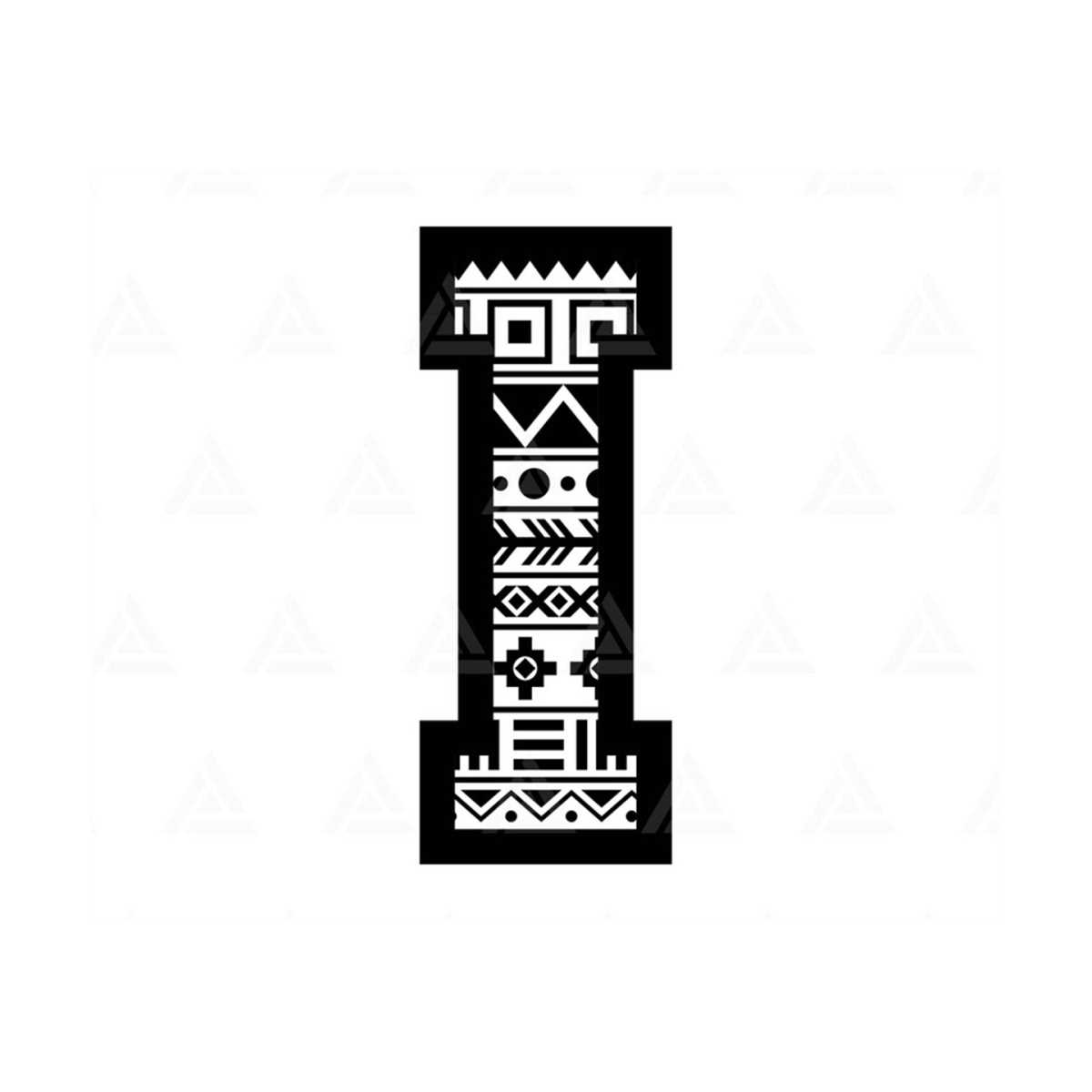 Tribal I Letter Svg, Aztec I Letter Svg, Tribal Aztec Alphab - Inspire ...