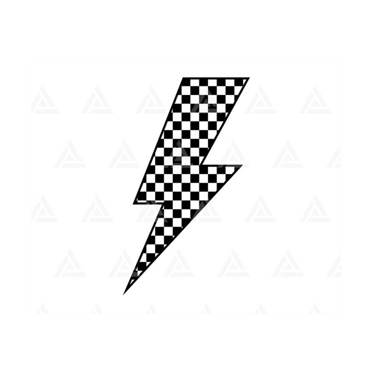 Checkered Lightning Bolt Svg, Checkered Thunder Svg, Checker - Inspire ...