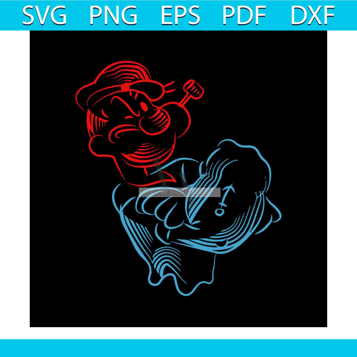 Popeye outline svg, Cartoon Svg, Popeye Svg, Colorful Popeye | Inspire ...