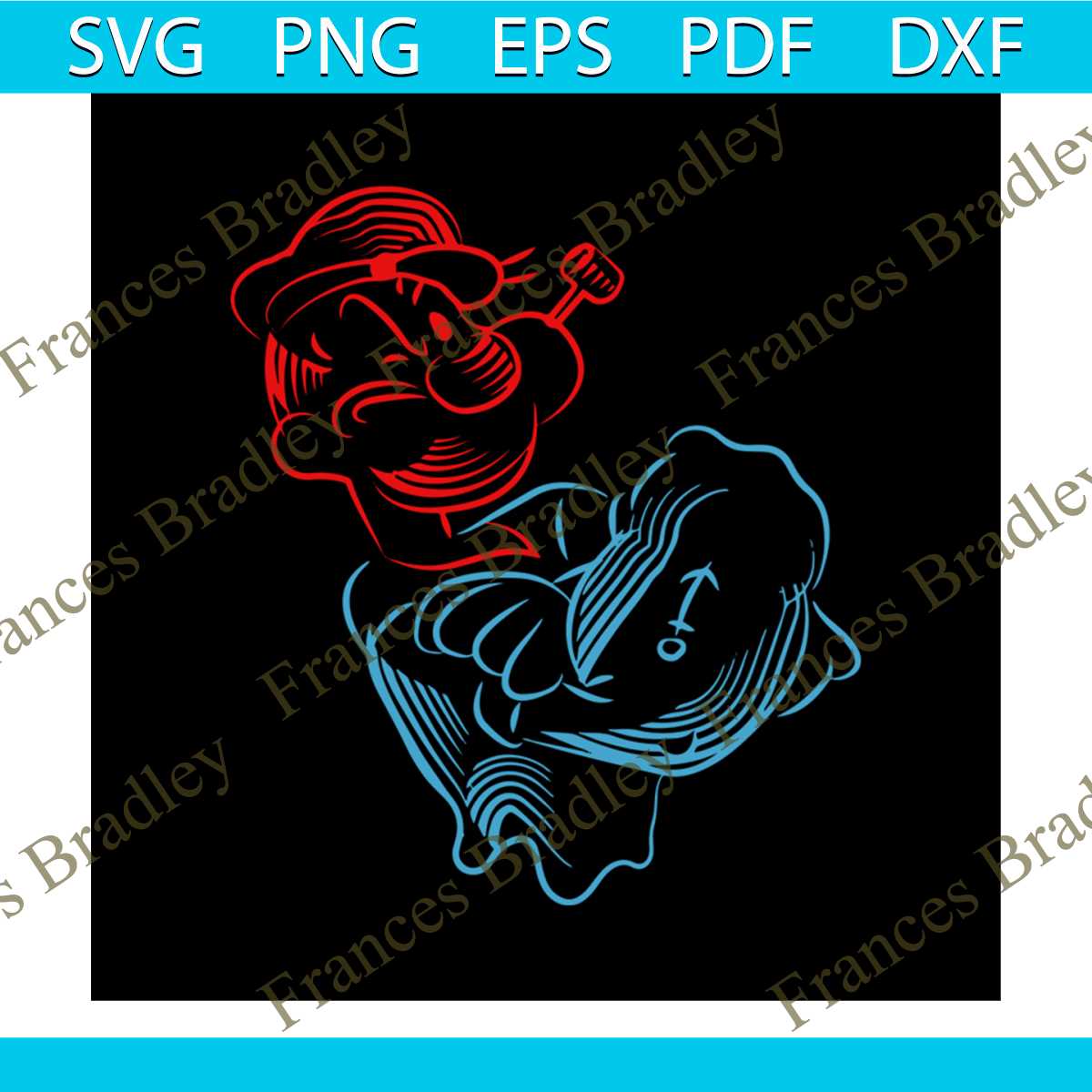 Popeye outline svg, Cartoon Svg, Popeye Svg, Colorful Popeye | Inspire ...