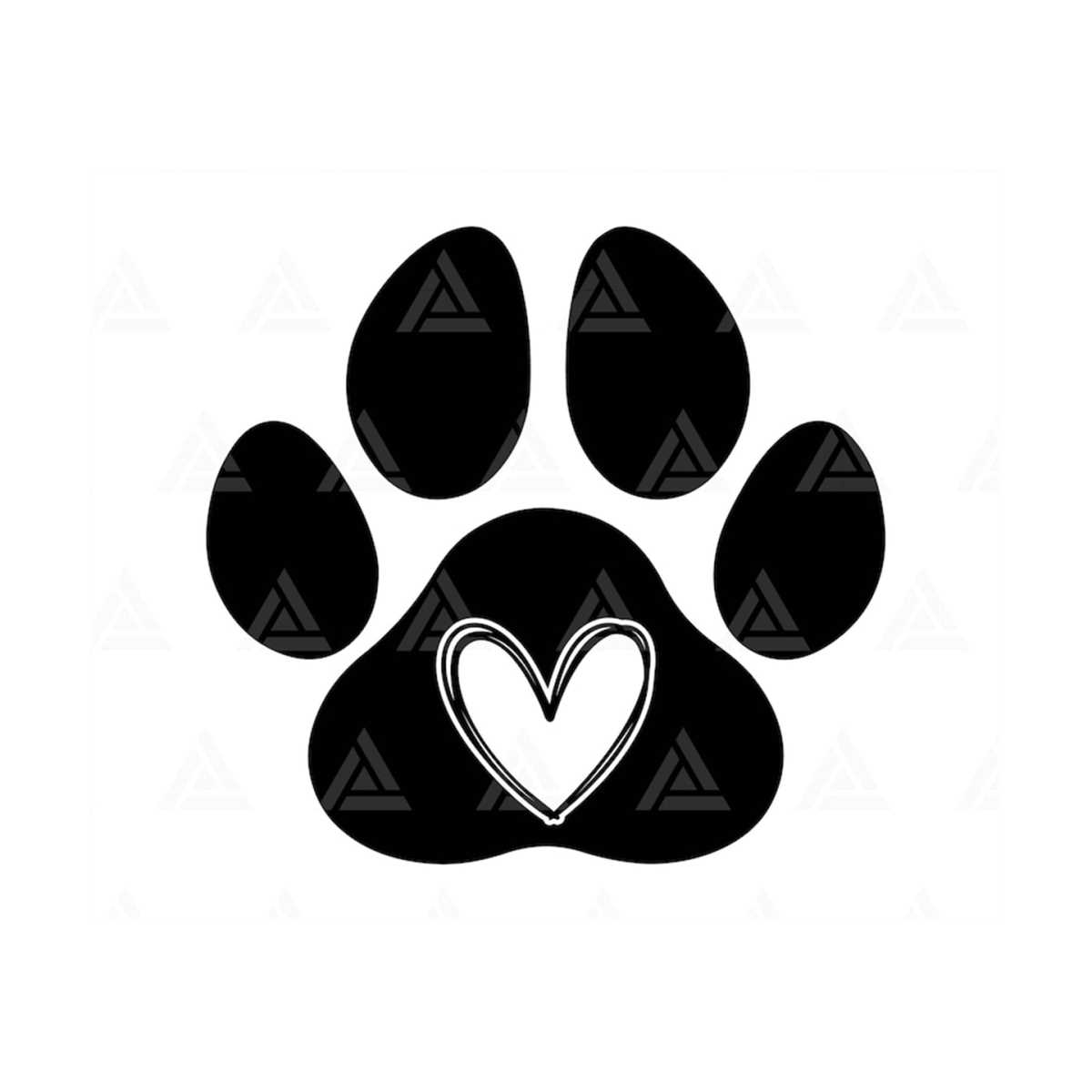 Paw Print Svg, Scribble Heart Svg, Cat Paw Print Svg, Hand D | Inspire ...