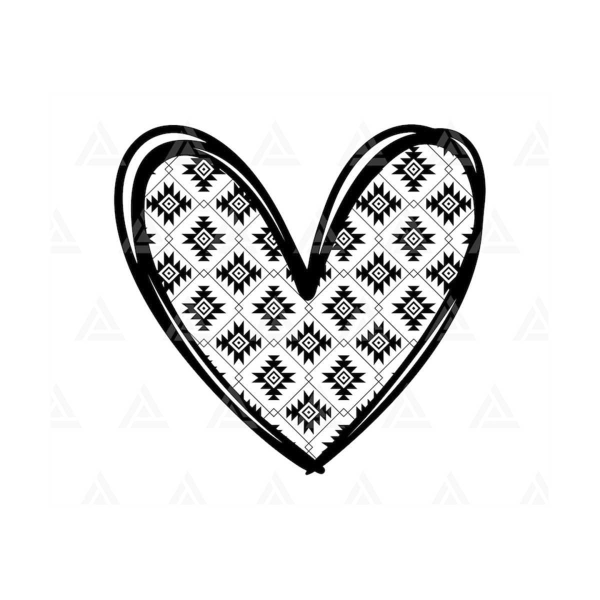 Aztec Heart Svg, Tribal Heart Svg, Hand Drawn Heart Aztec Pa | Inspire ...