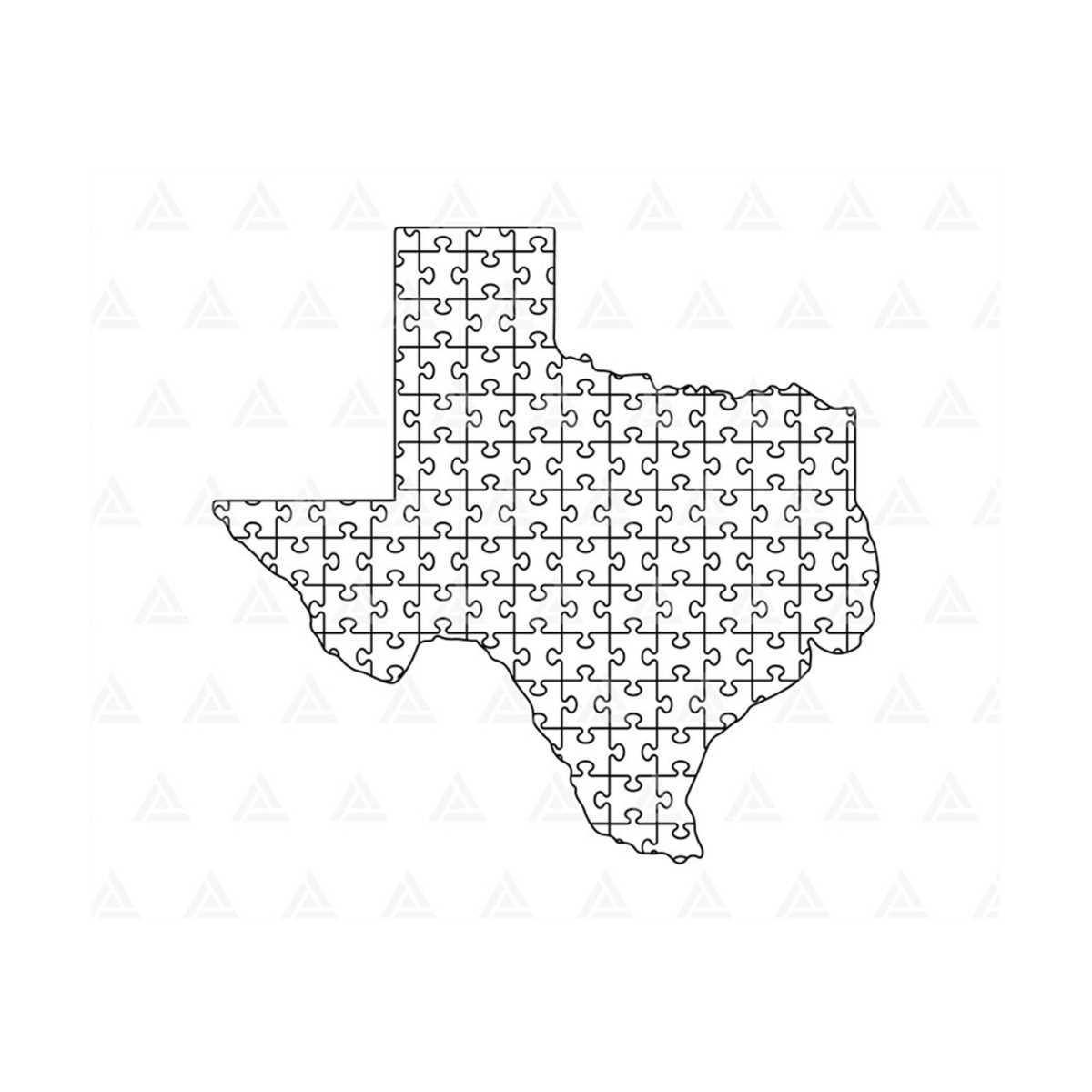 Texas Map Jigsaw Puzzle Svg, America Puzzle Svg, Texas State | Inspire ...