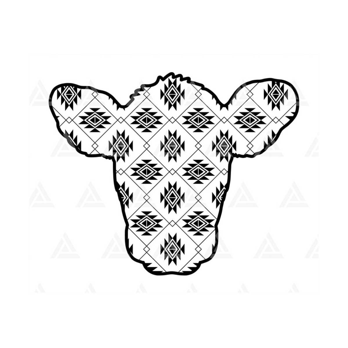 Cow Tribal Svg, Cow Aztec Svg, Cow Head Svg, Southwest, Boho | Inspire ...