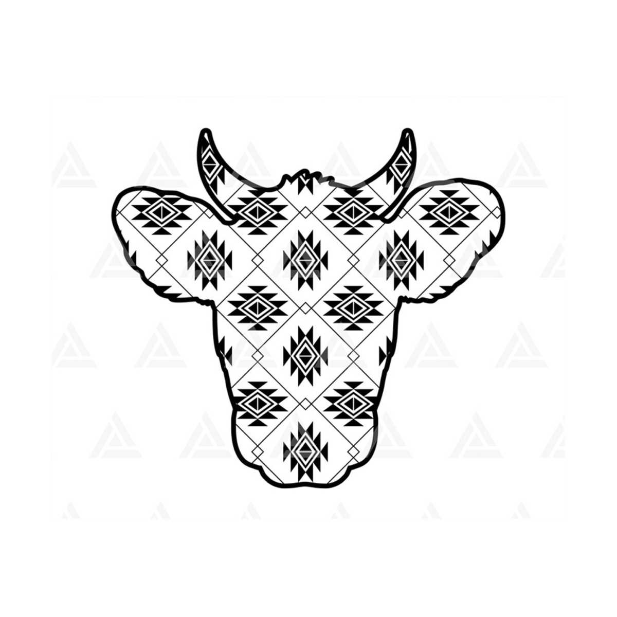 Cow Tribal Svg, Cow Aztec Svg, Cow Head Svg, Boho Ethnic, So | Inspire ...