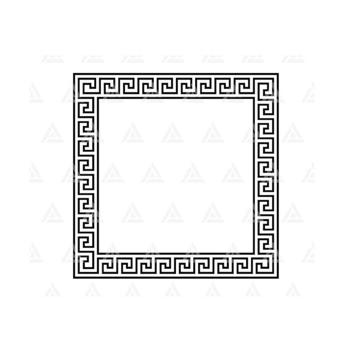 Square Greek Key Frame Svg, Greek Wave Monogram Svg, Greek B - Inspire ...