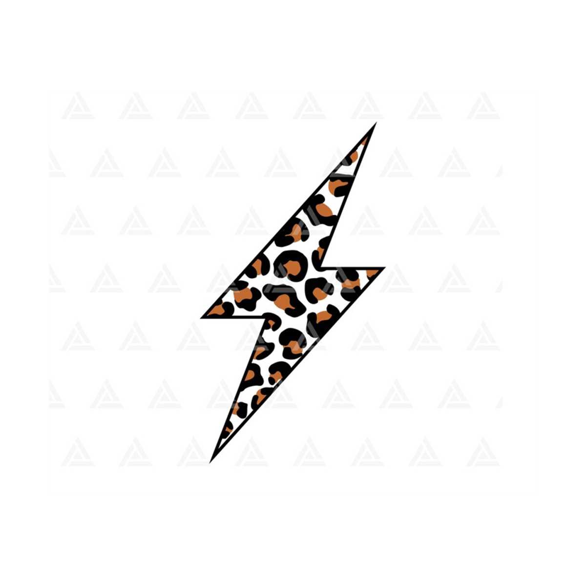 Leopard Print Lightning Bolt Svg, Cheetah Thunder Bolt Svg, - Inspire ...