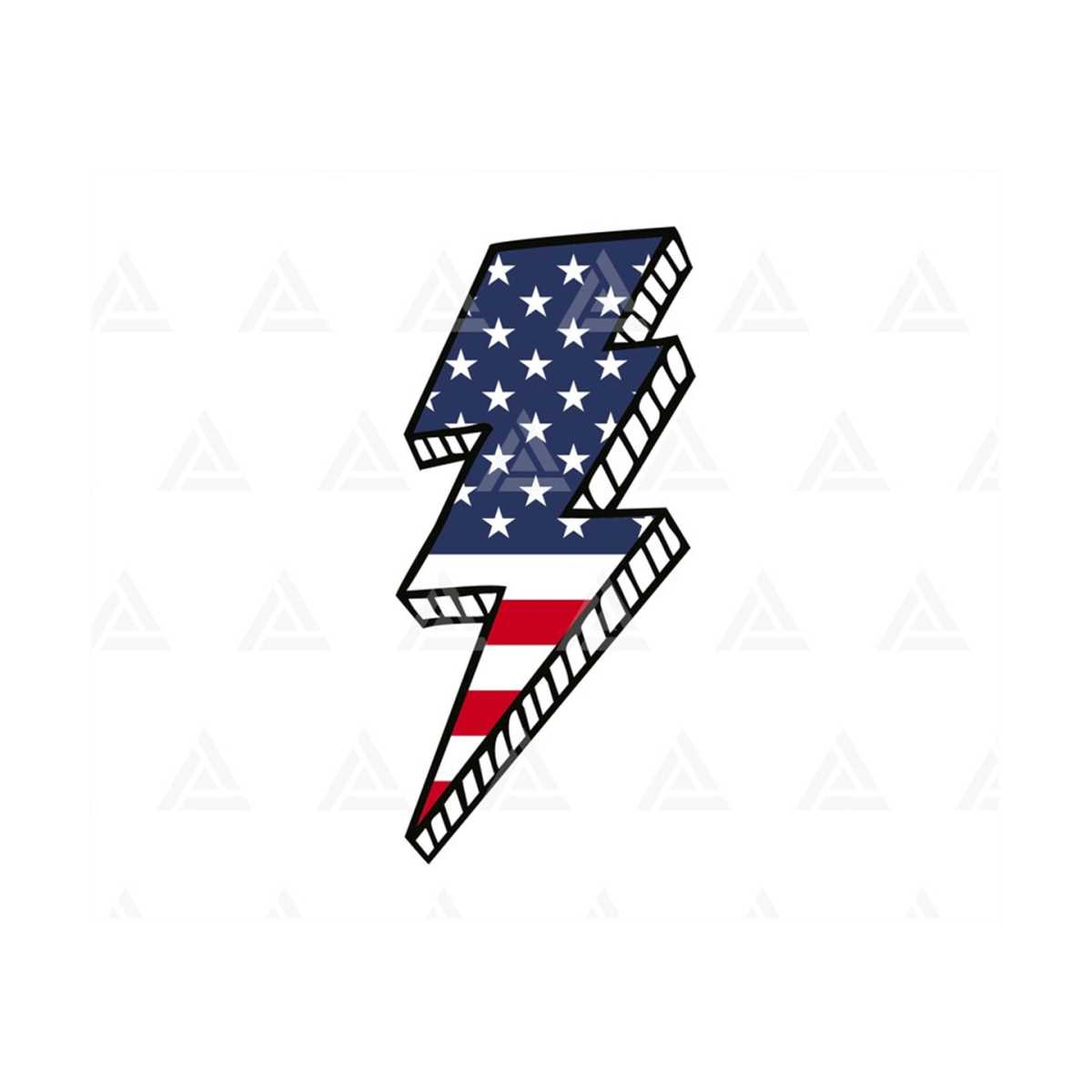 American Flag Lightning Bolt Svg, USA Flag Thunder Svg, 4th - Inspire ...