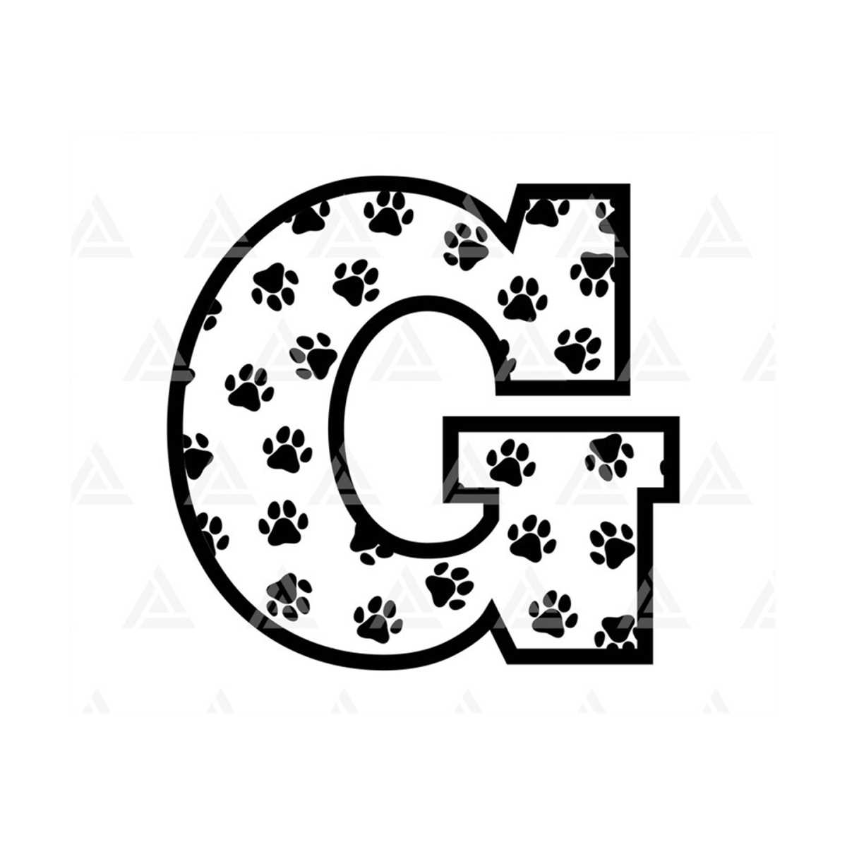 G Letter Monogram Svg, Paw Print Svg, Paw Alphabet Svg, Anim | Inspire ...