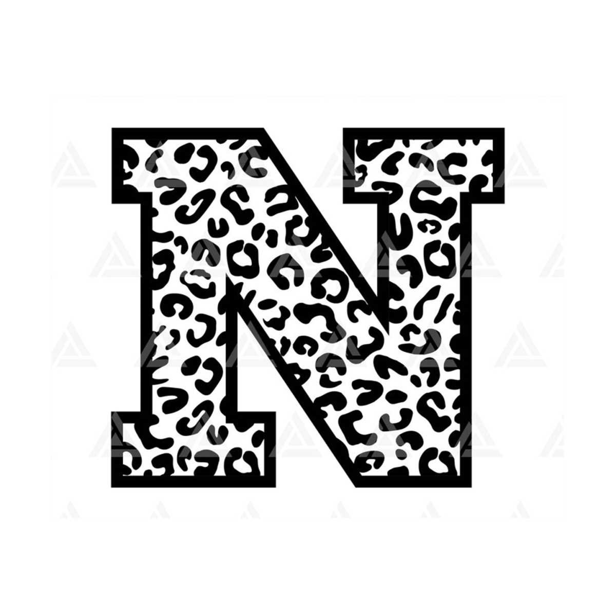 Leopard N Letter Monogram Svg, Cheetah N Letter Svg, Leopard - Inspire ...