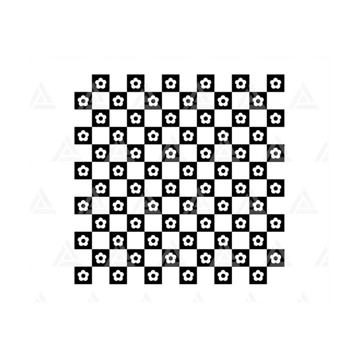 Flower Checkered Pattern Svg, Floral Checkerboard Pattern Sv | Inspire ...