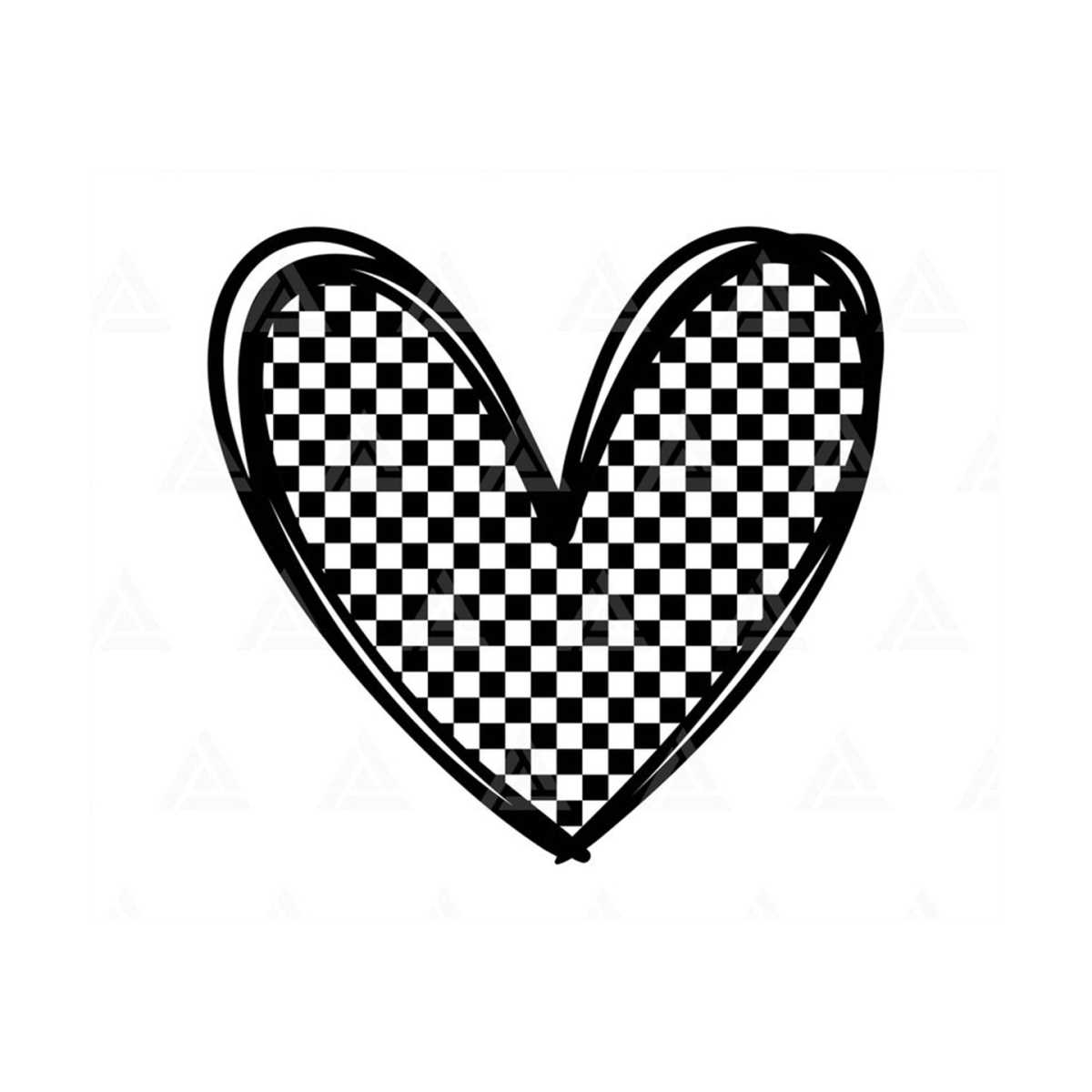 Checkered Heart Svg, Checker Pattern Svg, Doodle Heart, Chec | Inspire ...