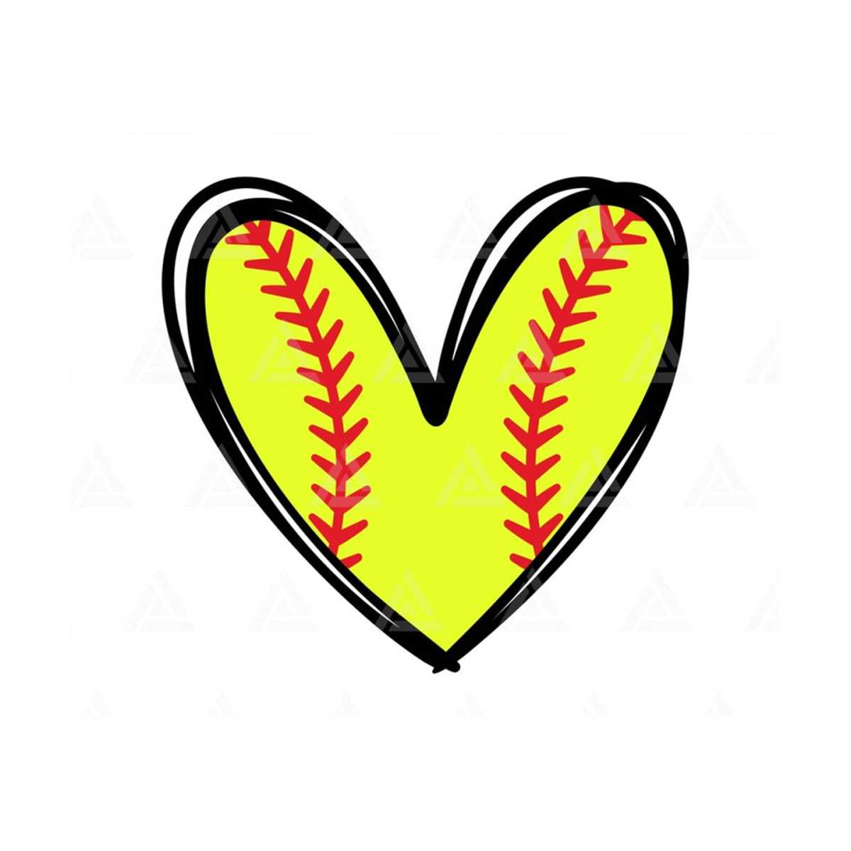 Softball Heart Svg, Baseball Svg, Red Stitch, Softball Cheer | Inspire ...