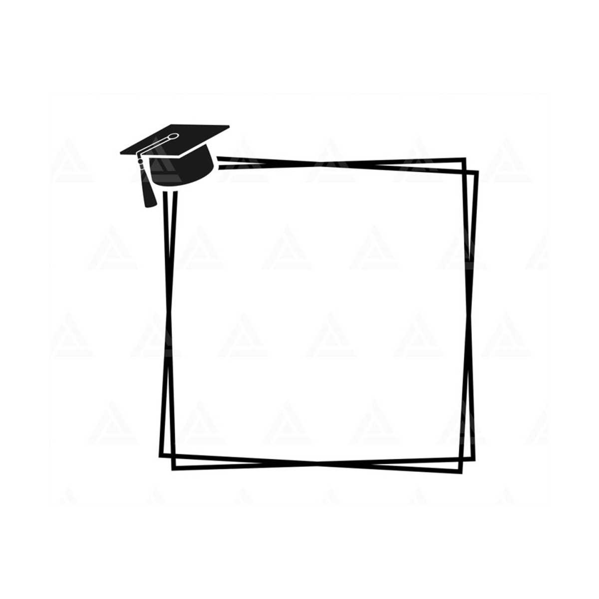 Graduation Square Double Frame Svg, Student Svg, Graduation | Inspire ...