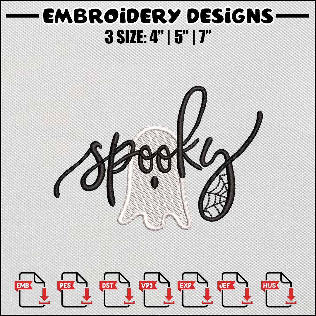 Spooky ghost embroidery design, Spooky embroidery, Spooky de - Inspire ...
