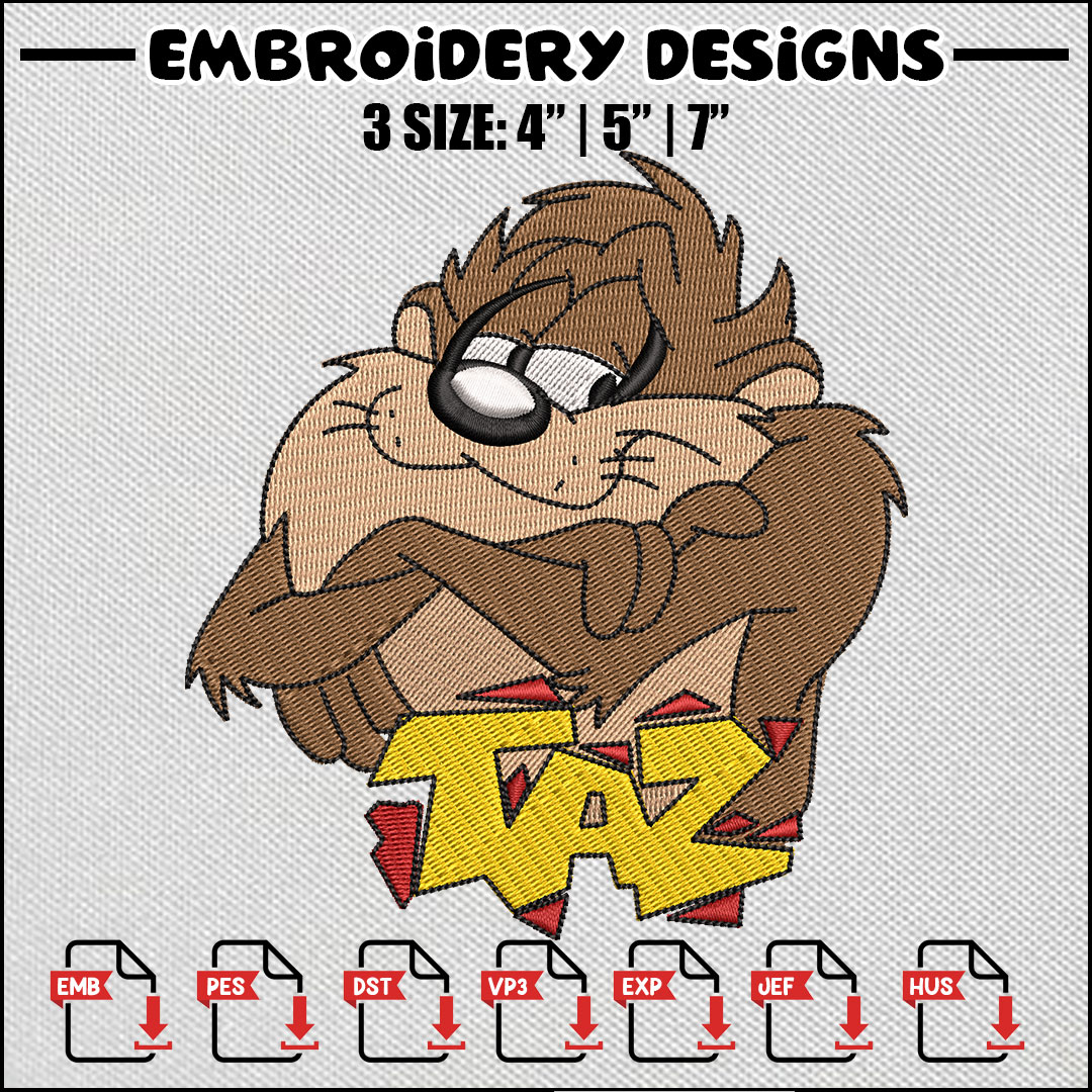 Taz embroidery design, Logo embroidery, Logo design, Embroid | Inspire ...
