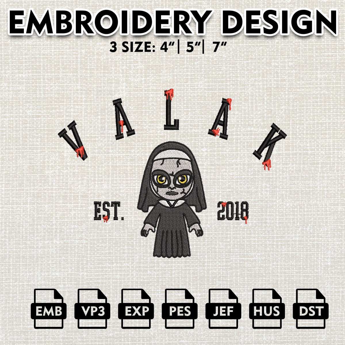 Valak Est Embroidery files, Halloween Machine Embroidery Pat | Inspire ...