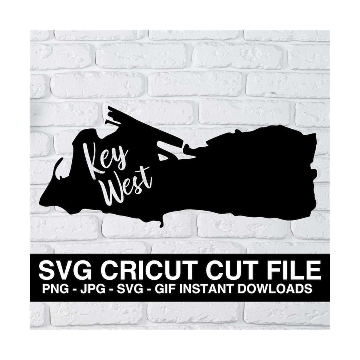 Key West Island Outline With Words - Key West, FL - Cricut | Inspire Uplift