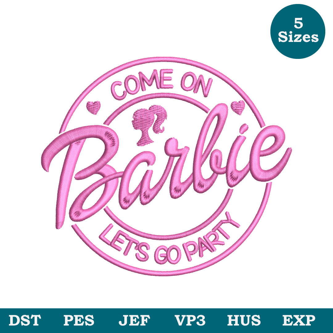 Barbie Patch Embroidery Design 5 Sizes | Barbie Font Embroid | Inspire ...