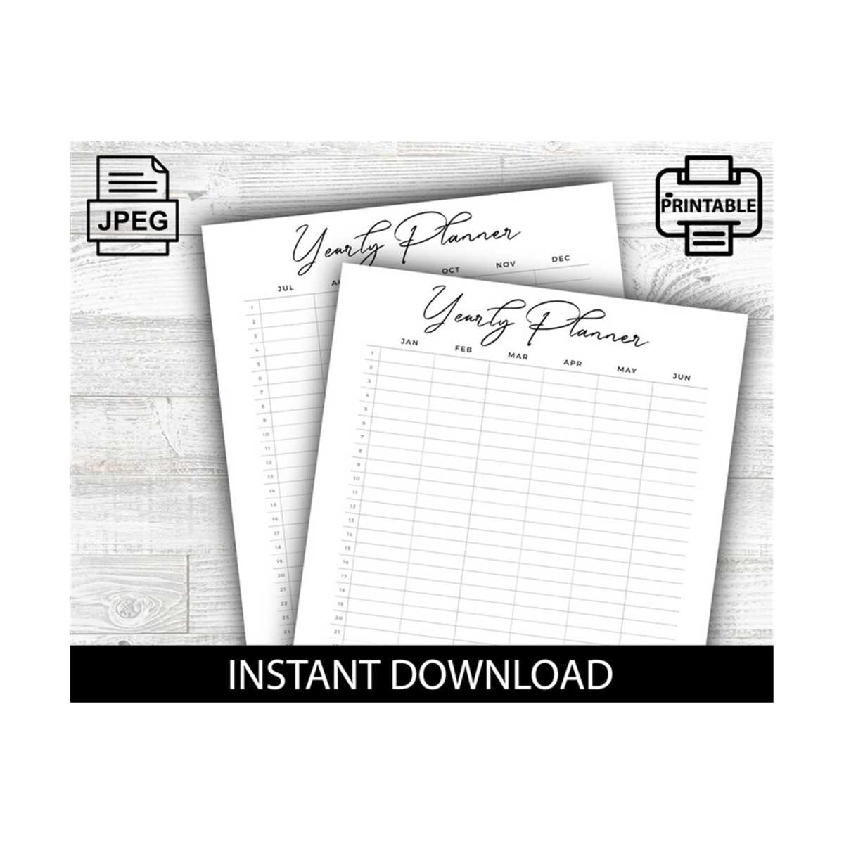 Yearly Planner, Undated Planner, Calendar, Organization, Pla | Inspire ...