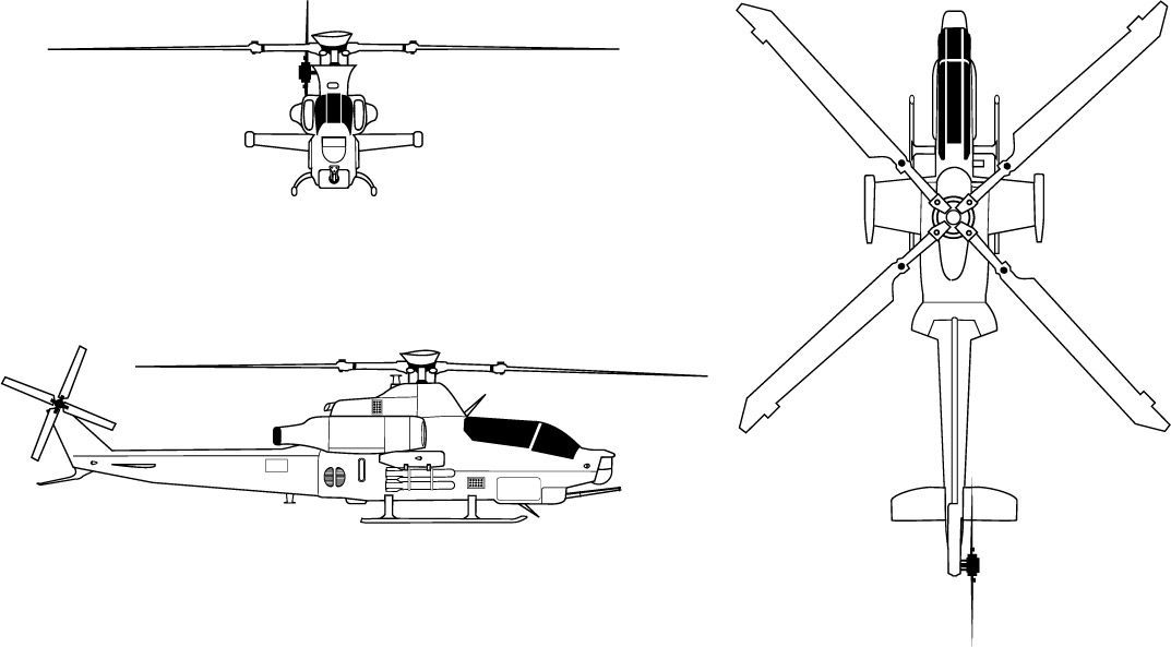 Bell AH 1Z Viper Line Drawing svg vector outline file for la - Inspire ...