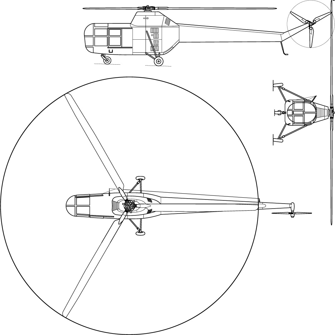 Yakovlev Yak 100 3 view line drawing svg vector outline file | Inspire ...