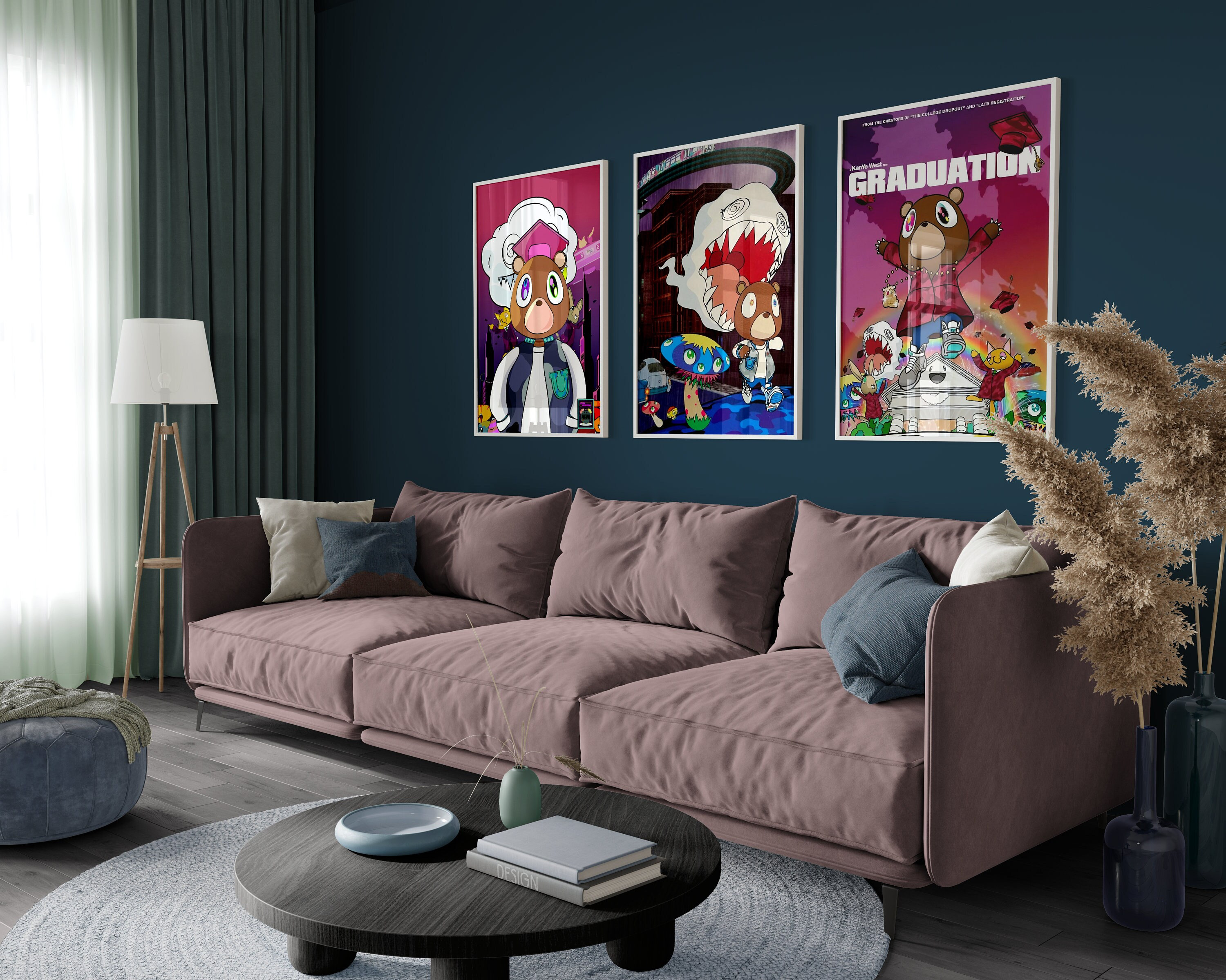 Kanye West Set of 3 Posters, Graduation Album Cover, Ye Grap | Inspire ...