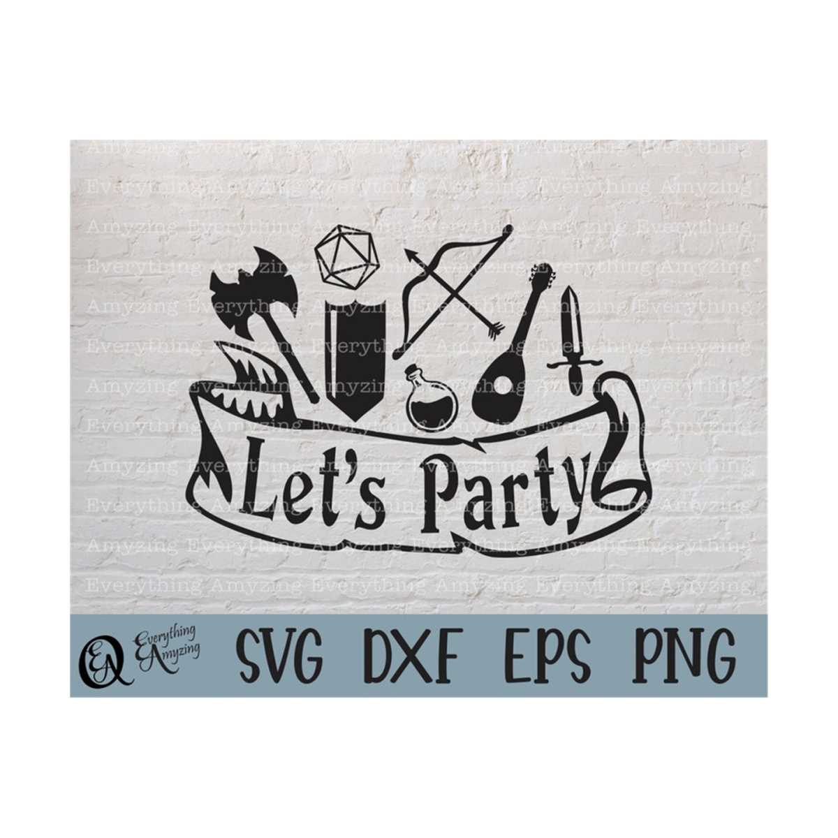 Let's Party svg, Dnd svg, Dungeons and Dragons, Dungeon Mast - Inspire ...