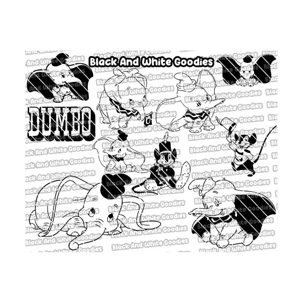 dumbo silhouette, dumbo svg, dumbo outline, dumbo cricut, du - Inspire ...