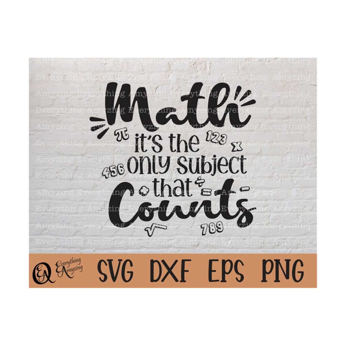 Math only Subject that Counts svg, Teacher svg, Math Teacher | Inspire ...