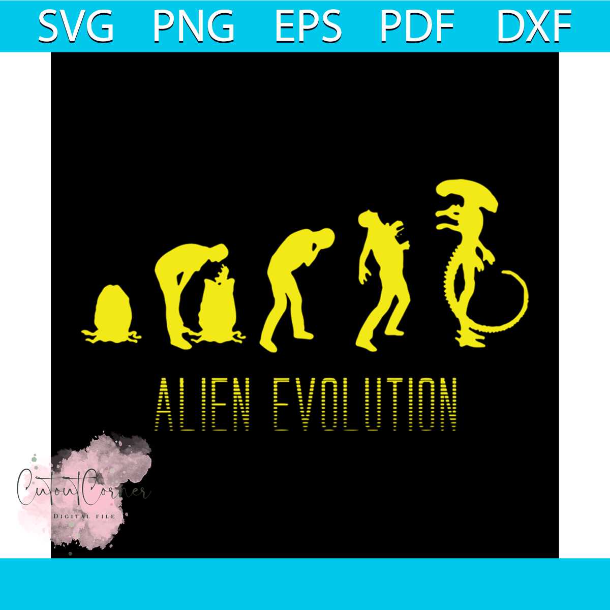 Alien Evolution Monster TV Show Svg | Inspire Uplift