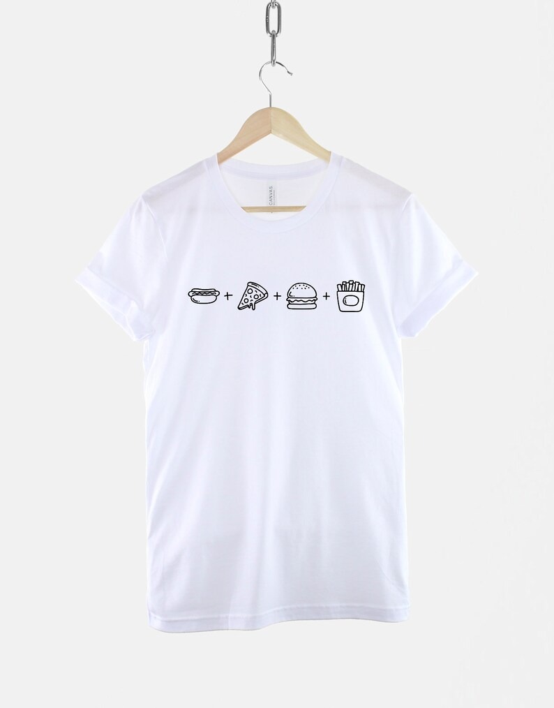 Food Math Pizza T-Shirt - Burger and French Fries Tshirt - H - Inspire ...