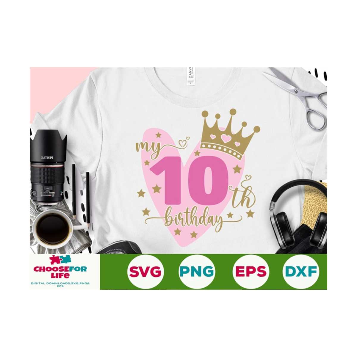 10th birthday svg, birthday girl svg, Birthday Svg, Tenth Bi | Inspire ...