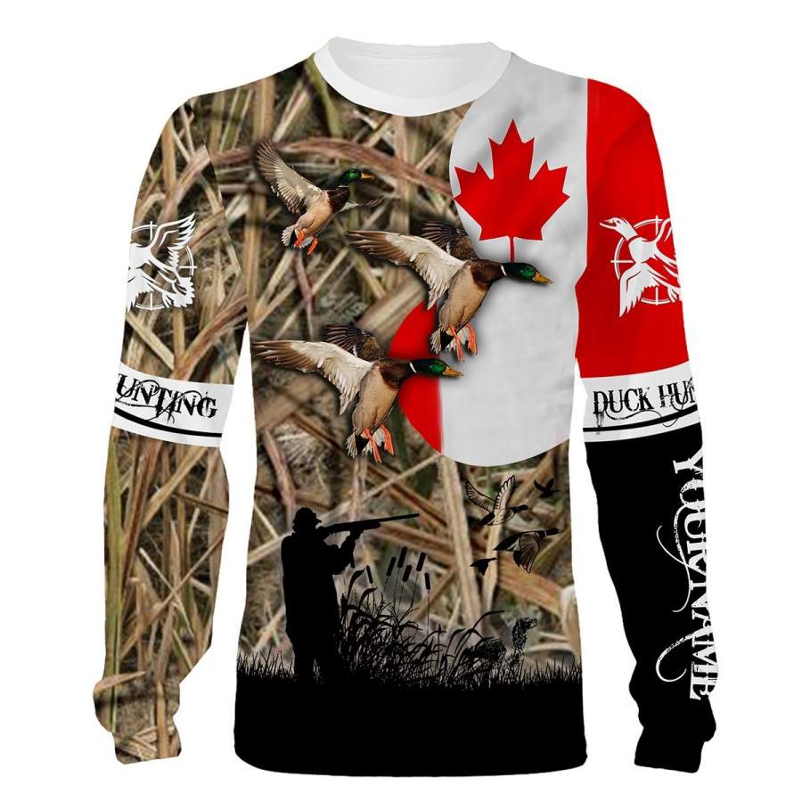 Duck hunting Canada flag camo Custom Name 3D All over print - Inspire ...