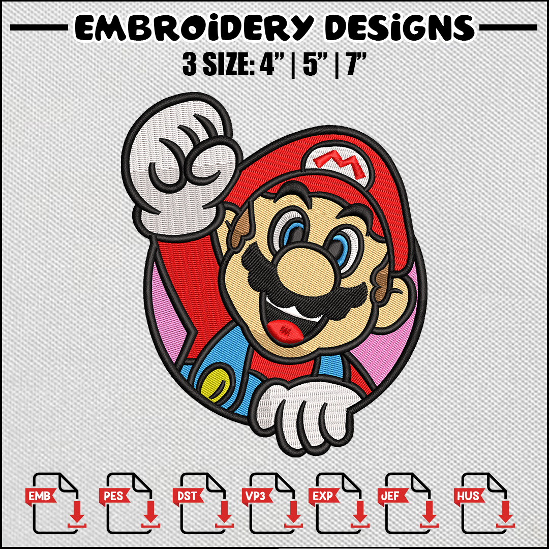 Mario circle embroidery design, Mario embroidery, Mario desi | Inspire ...