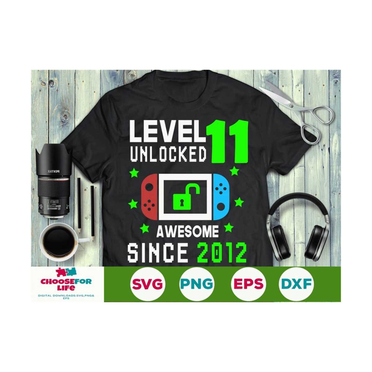Level 11 Unlocked SVG 11th Birthday Boy Gamer 11 Years Old C | Inspire ...