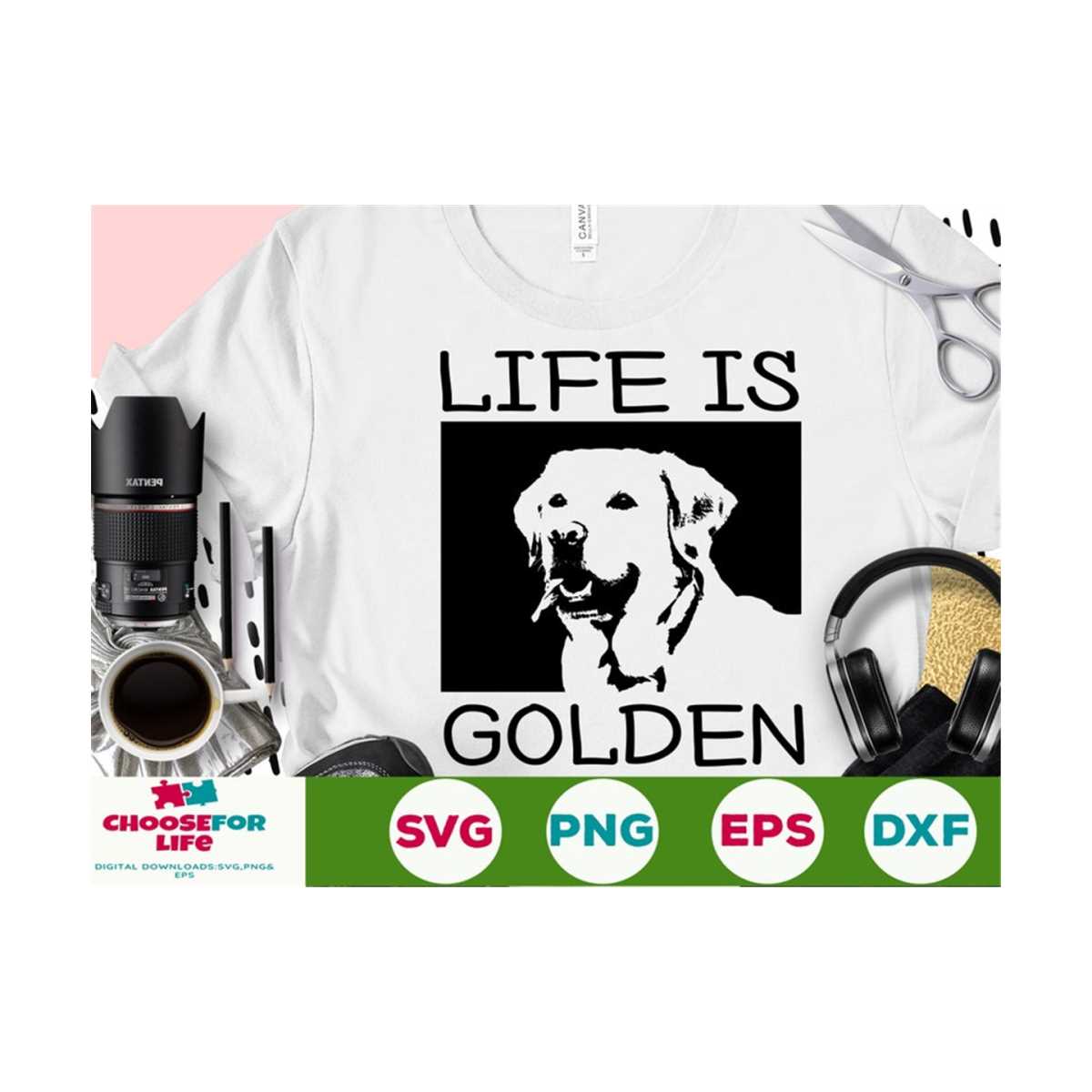 golden retriever svg Life is golden SVG dog silhouette Dog L - Inspire ...