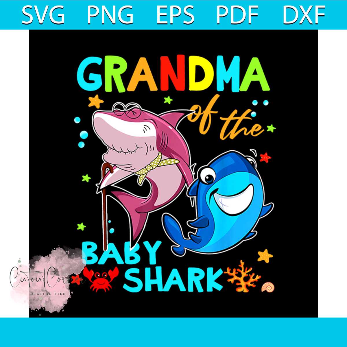 Grandma Of The Baby Shark Svg, Birthday Grandma Shark svg, C | Inspire ...