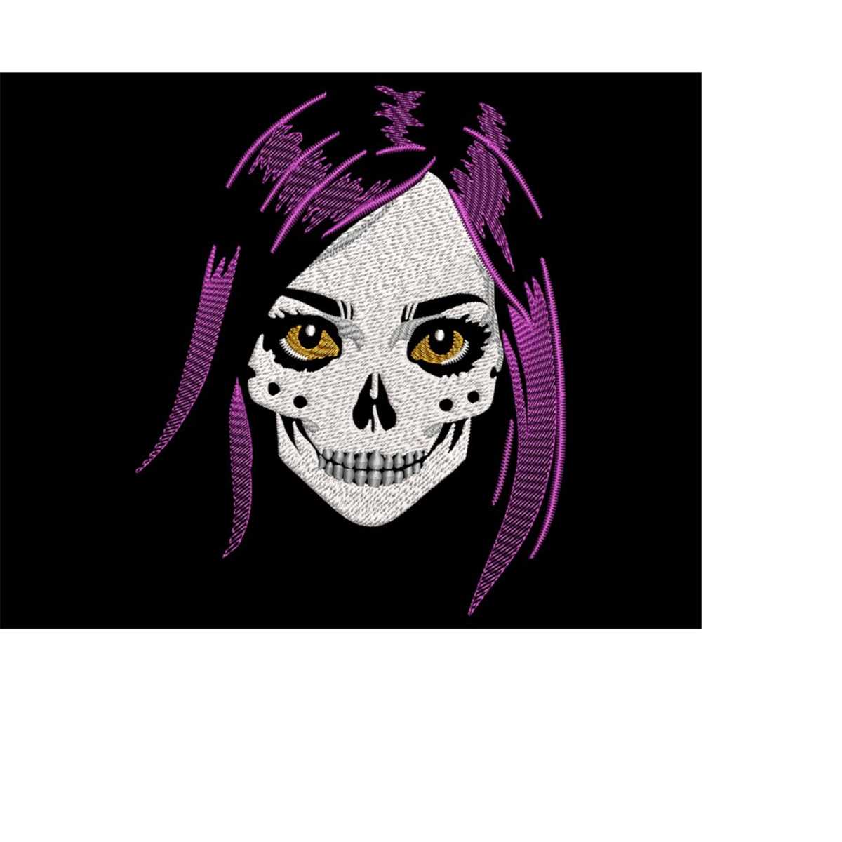 Zombie Girl Skull Embroidery Design - Macabre Female Skeleto | Inspire ...