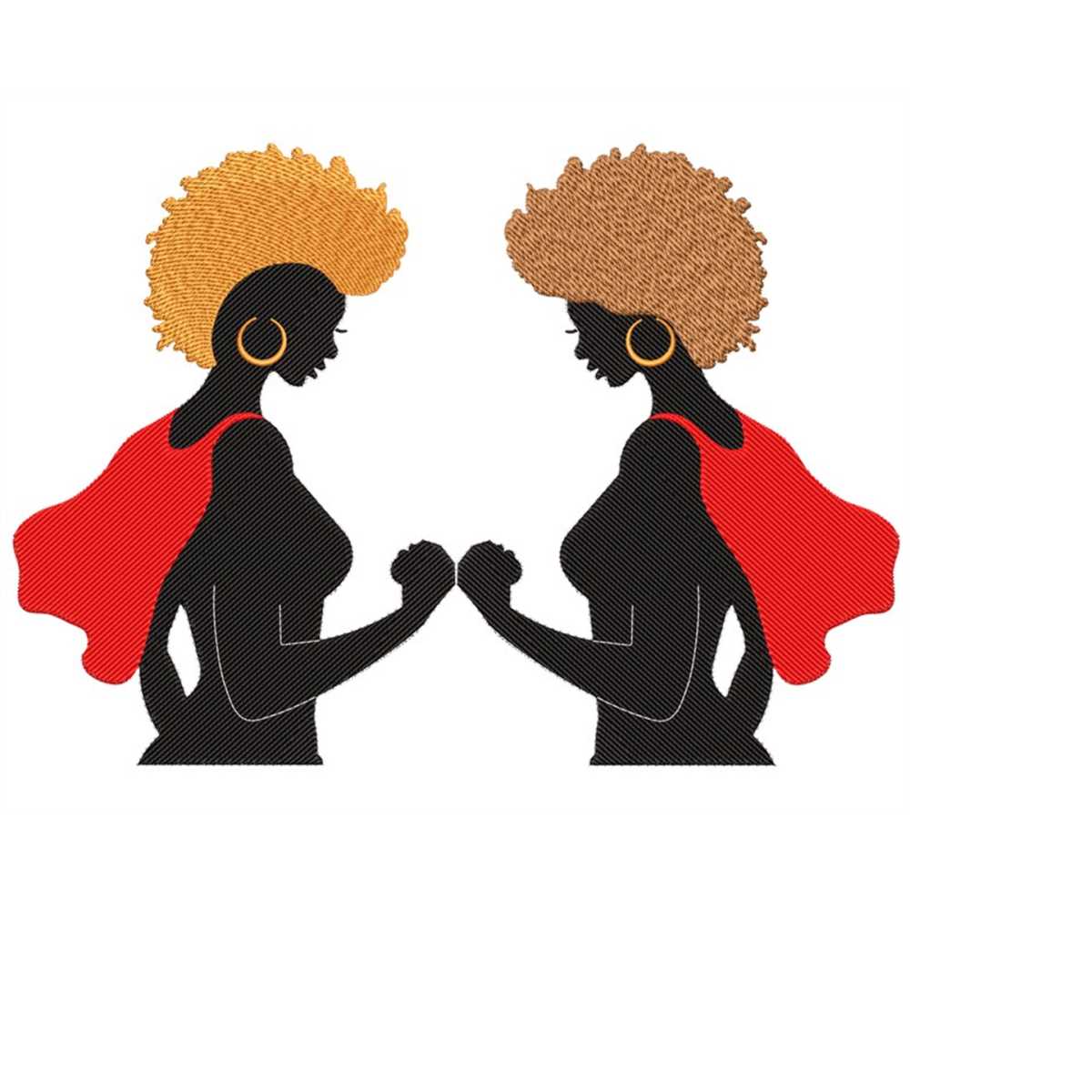 Super Black Woman Embroidery Design, Strong Afro Girl with C | Inspire ...