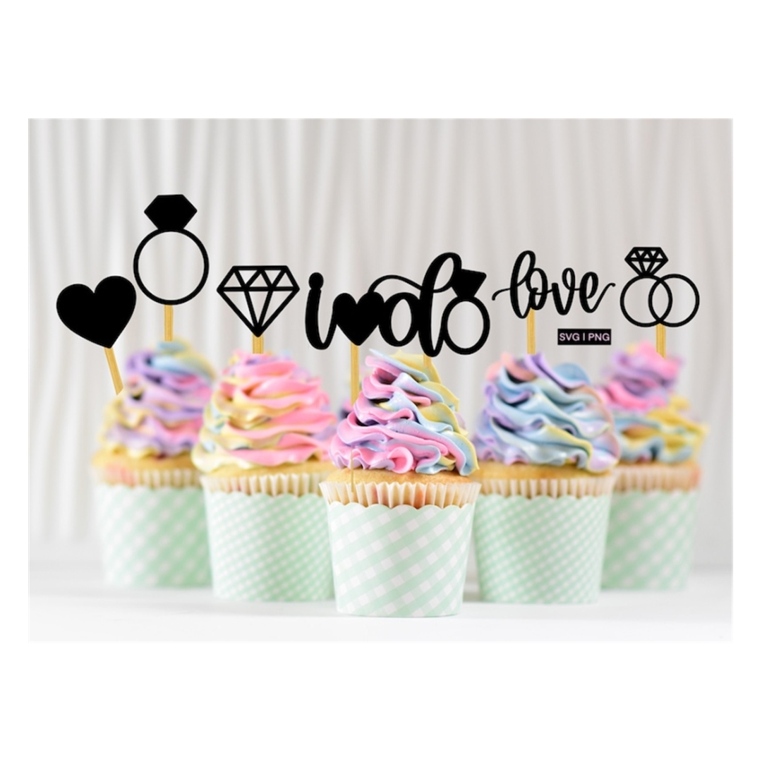 Wedding cupcake topper svg, wedding clipart svg, i do cake t | Inspire ...