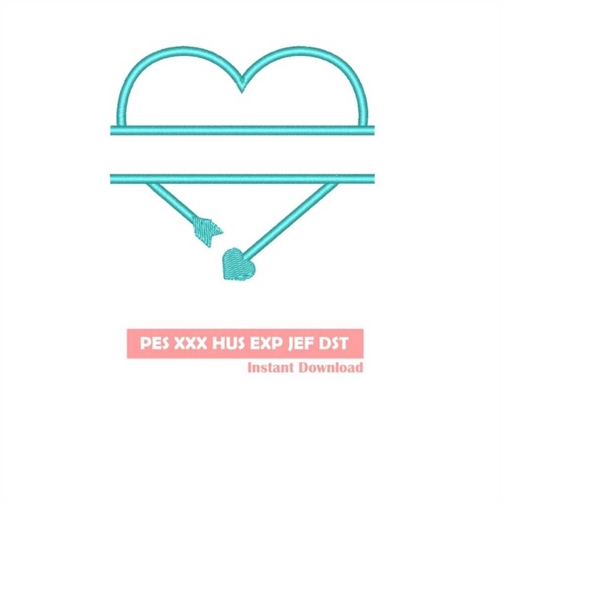 heart split monograms embroidery design, split monograms Emb - Inspire ...