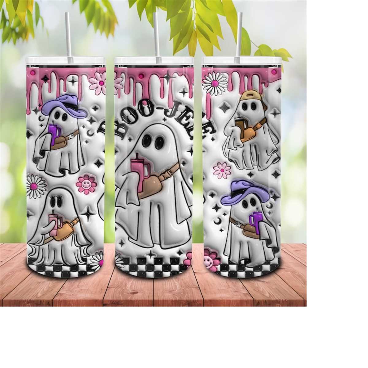 3D Inflated Boo Jee 20oz Skinny Tumbler Wrap, Boo Png, Trick | Inspire ...
