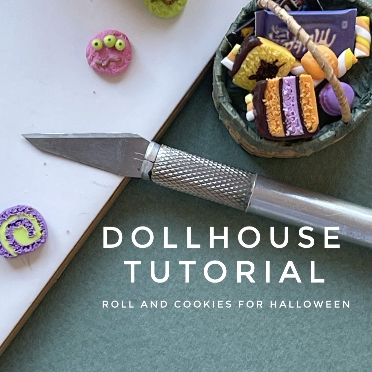 TUTORIAL - miniature two-color roll and cookies for Hallowee | Inspire Uplift