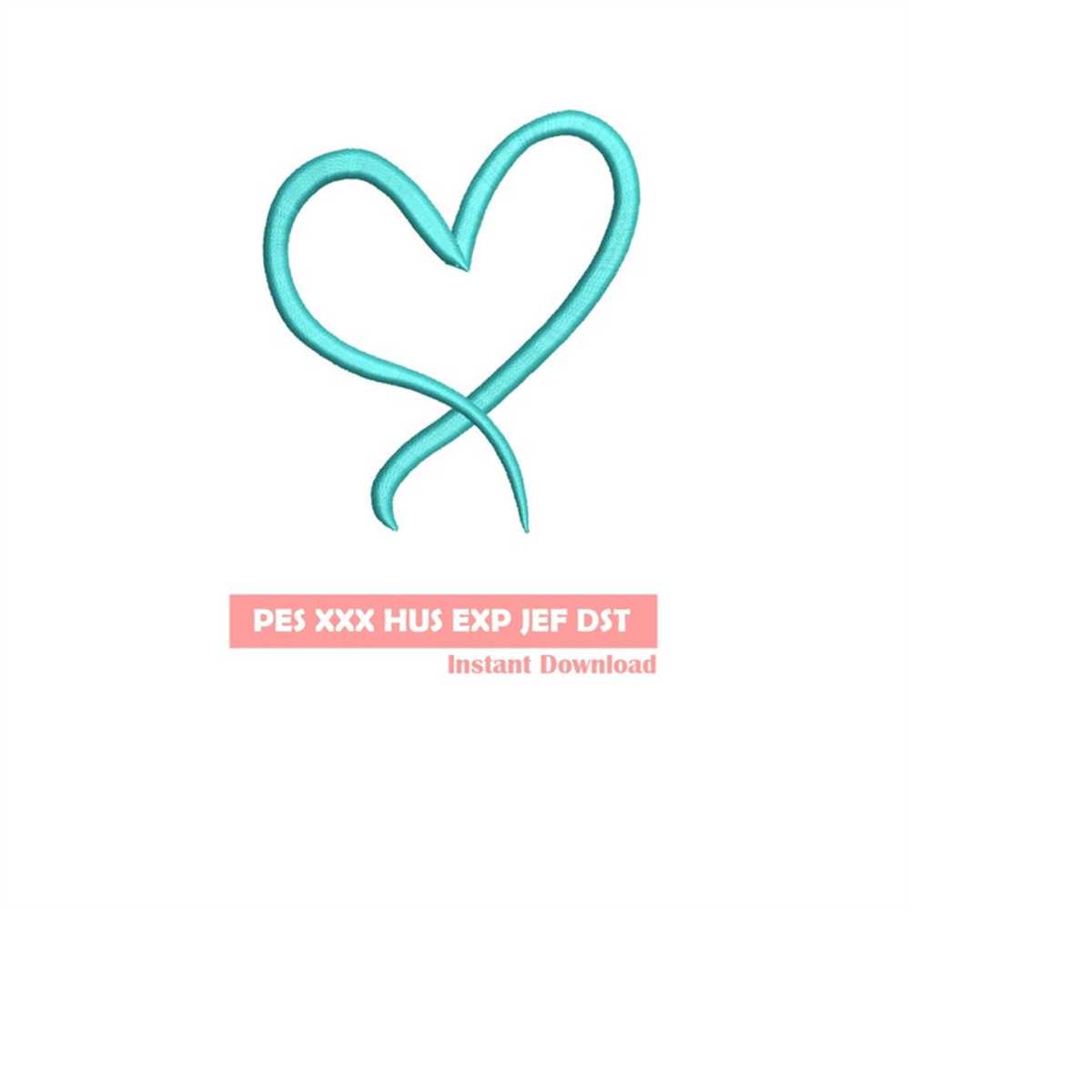 Heart ribbon embroidery design, Embroidery file, Machine Emb | Inspire ...