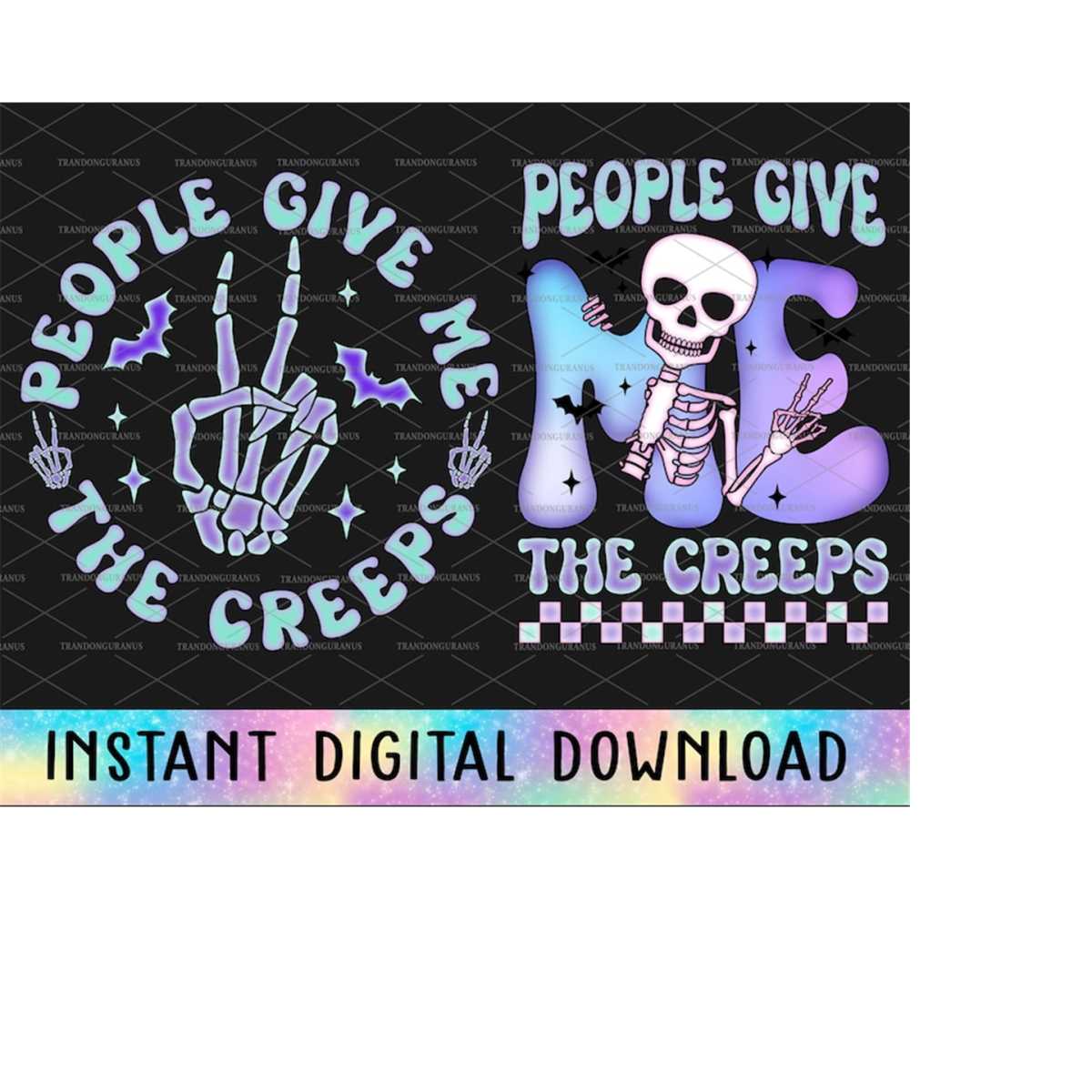 Bundle People Give Me The Creeps Png, Happy Halloween Png, T | Inspire ...