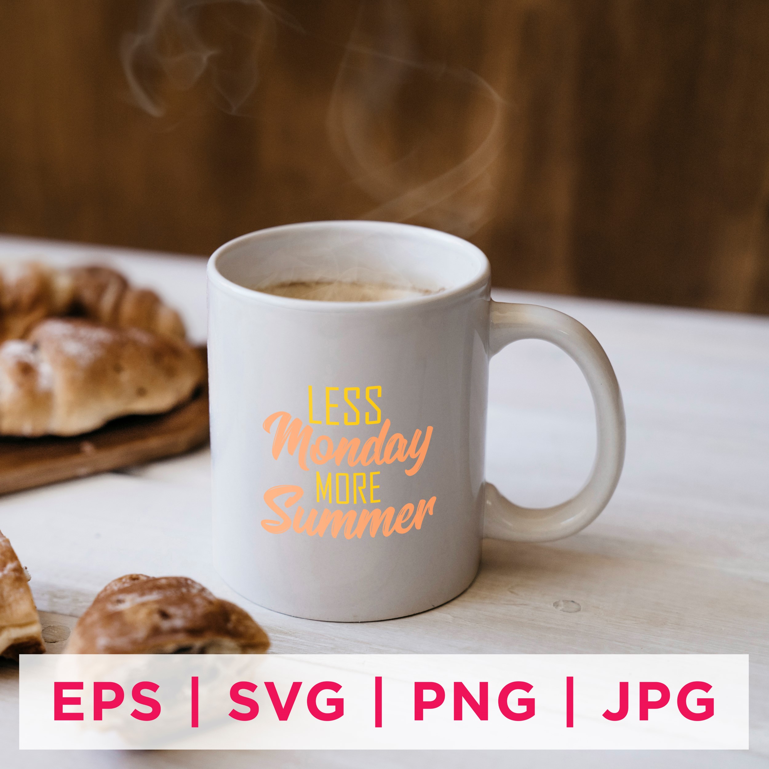 LESS Monday MORE Summer Summer Sticker Design | Inspire Uplift